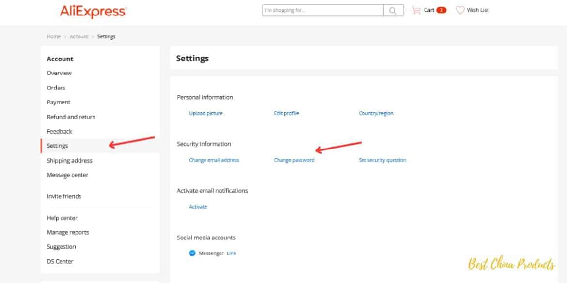 How to Change Your AliExpress Account Password? | Best China Products